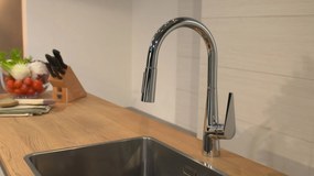 Hansgrohe Talis M51, páková dřezová baterie 200 s vytahovací sprškou, chromová, 72813000