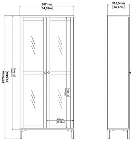 Tvilum Vitrína Romi bílá