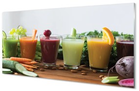 Obraz na skle Zeleninové, ovocné koktejly 140x70 cm