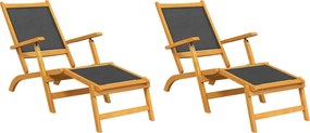vidaXL Skládací zahradní židle 2 ks masivní akáciové dřevo a textilen [3120441] Barva: Hnědá