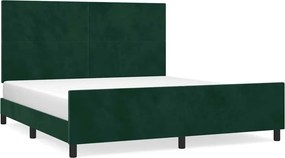Rám postele bez matrace tmavě zelená 160 x 200 cm samet 3125644