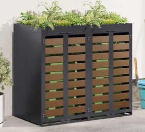 vidaXL Úložný box na 2 popelnice Antracit 340 x 77,5 x 115,5 cm Ocel [3394773]