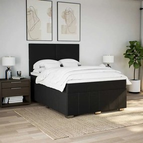 Box spring postel s matrací černá 140x200 cm textil 3293986