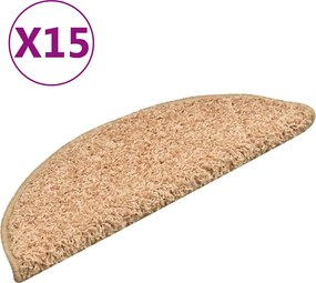 Schodové rohože 15 ks 56 x 17 x 3 cm zlaté půlkulaté 322378