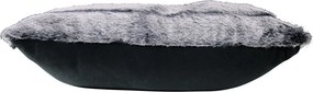 Šedý chlupatý polštář Tiara s pruhy - 30*50*15cm