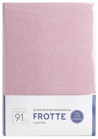 ELASTICKÉ FROTÉ PROSTĚRADLO S GUMOU 140X200 CM, VÝŠKA 20 CM PÚDROVĚ RŮŽOVÁ