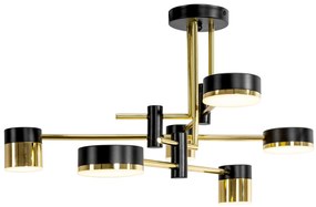 Toolight, LED stropní svítidlo APP1002-6C, zlatá-černá, OSW-06151