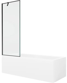 Mexen Cubik obdélníková vana 160 x 70 cm s pláštěm 1-křídlovou zástěnou 70 cm, Černý vzor - 550316070X9507007070