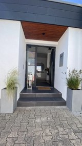 Hranatý květináč BLOCK, sklolaminát, výška 80 cm, beton design