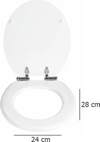 Klasické bílé záchodové prkénko z MDF s tichým zavíráním, WENKO