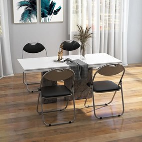 Costway Sada 6 skládacích židlí s kovovým rámem a polstrovanými sedáky