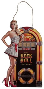Nástěnná kovová cedule Rock´n´roll – 37x1x60 cm