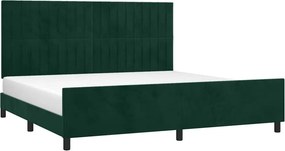 Rám postele bez matrace tmavě zelená 200 x 200 cm samet 3125900