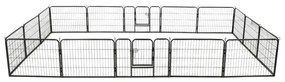 vidaXL Ohrádka pro psy 16 panelů ocelová 60 x 80 cm černá