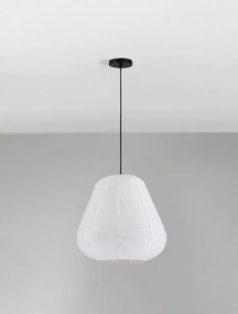 Bílé lněné závěsné svítidlo ø 50 cm Linnet – Nova Luce