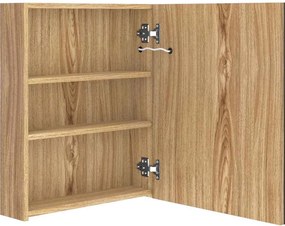 LED koupelnová skříňka se zrcadlem dub 50 x 14 x 60 cm 326484