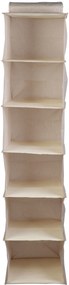 Závěsný organizér na oblečení Compactor SANDY 30 x 30 x 105 cm – 6 polic, béžový