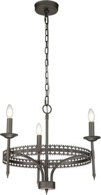 Elstead CROWN 3 kovový Farmhouse lustr 56 cm rezavý kov 3xE14
