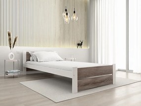 Postel IKAROS DOUBLE 80 x 200 cm, bílá/dub lanýž Matrace: Matrace Coco Maxi 20 cm, Rošt: Bez roštu
