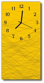 Skleněné hodiny vertikální Uměle žluté čáry