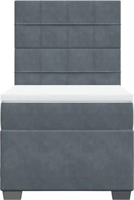 Box spring postel s matrací tmavě šedá 100x200 cm samet 3290835