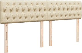 Box spring postel s matrací krémová 200x200 cm textil 3286799