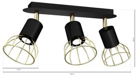 Bodové svítidlo DANTE 3xGU10/25W/230V černá/zlatá