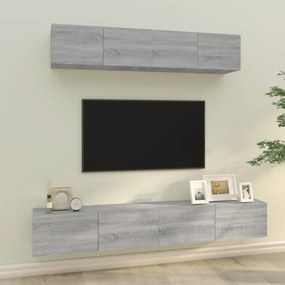 4dílný set TV skříněk šedý sonoma kompozitní dřevo 3114540