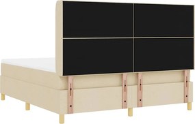 Postel s boxspringem s čelo Krémová 180 x 200 cm textil 3341852