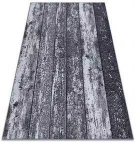 Kusový koberec pogumovaný WOOD Dřevo desky šedý Rozměr: 200x200 cm