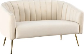 Designový 2-sed, béžová Velvet látka/gold chrom-zlatý, BAGY