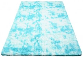Kusový koberec moderní SILK DYED jemný měkký lehký modrý Rozměr: 80x150 cm