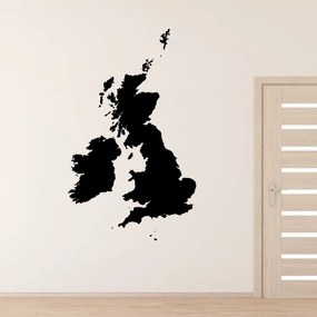 Velká Británie mapa - vinylová samolepka na zeď 130x79cm