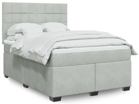 Box spring postel s matrací světle šedá 140x190 cm samet 3293206