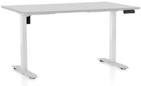 Výškově nastavitelný stůl OfficeTech B, 120 x 80 cm - bílá podnož Barva: Buk