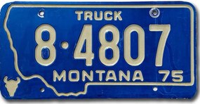 Americká SPZ Montana 1975 Blue Truck 8.4807