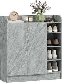 Botník HOMCOM se 4 přihrádkami – pojme 12 párů, 83 x 30 x 90 cm | Aosom