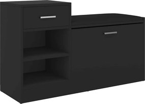 Lavice s botníkem černá 94,5 x 31 x 57 cm kompozitní dřevo 326742