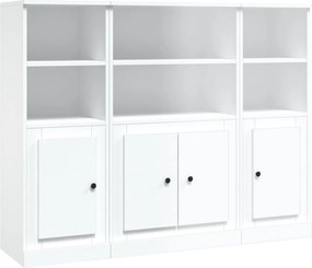 Příborníky 3 ks bílé kompozitní dřevo 3185303