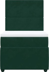 Box spring postel s matrací tmavě zelená 80 x 200 cm samet 3292187