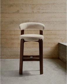Béžová/v tmavě přírodní barvě barová židle z jasanového dřeva (výška sedáku 75 cm) Granite – Kave Home