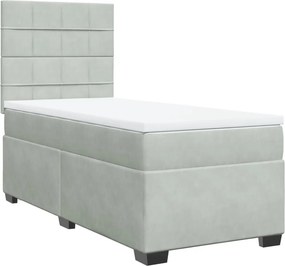 Box spring postel s matrací světle šedá 80 x 200 cm samet 3290762