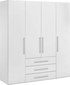 XXXLutz ŠATNÍ SKŘÍŇ S OTOČNÝMI DVEŘMI, vysoce lesklá bílá, bílá, 196/219/59 cm Xora - Šatní skříně - 000588000502