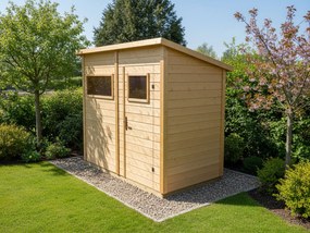 nejzahradnidomek.cz - Dřevěný domek MYRTA - Premium, barva natur, (1,49 × 2,7 m), R_MYRTA2