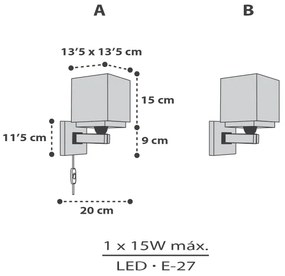 Dalber 63379 - Dětské nástěnné svítidlo LITTLE PIXEL 1xE27/15W/230V