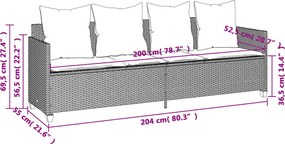 vidaXL Zahradní lehátko s poduškami  polyratan [368344] Barva: Šedá