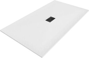 Mexen Hugo, obdélníková sprchová vanička SMC 180 x 100 cm, bílá, černá krytka, 42101018-B