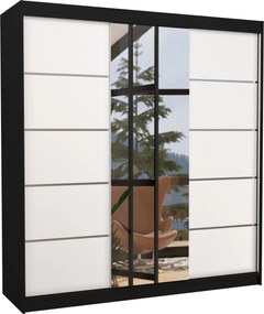 ADRK Furniture Posuvná skříň se zrcadlem BERGEN 200 ADRK-SW-BER-BW-200