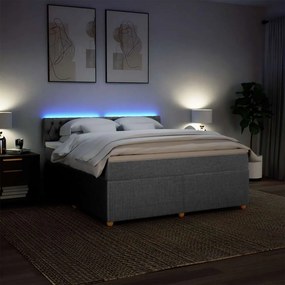Box spring postel s matrací světle šedá 180 x 200 cm textil 3289842
