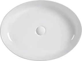Erga Oval, umyvadlo na desku 550x400x140 mm, bílá lesklá, ERG-V03-OVAL55-WH
